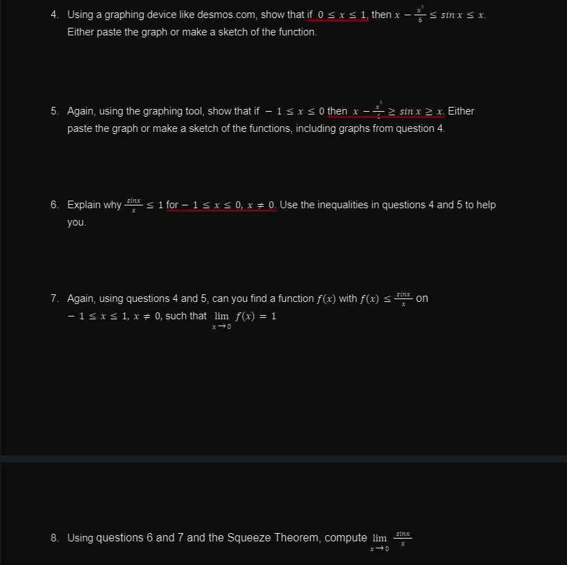 Solved 4. Using a graphing device like desmos.com, show that | Chegg.com
