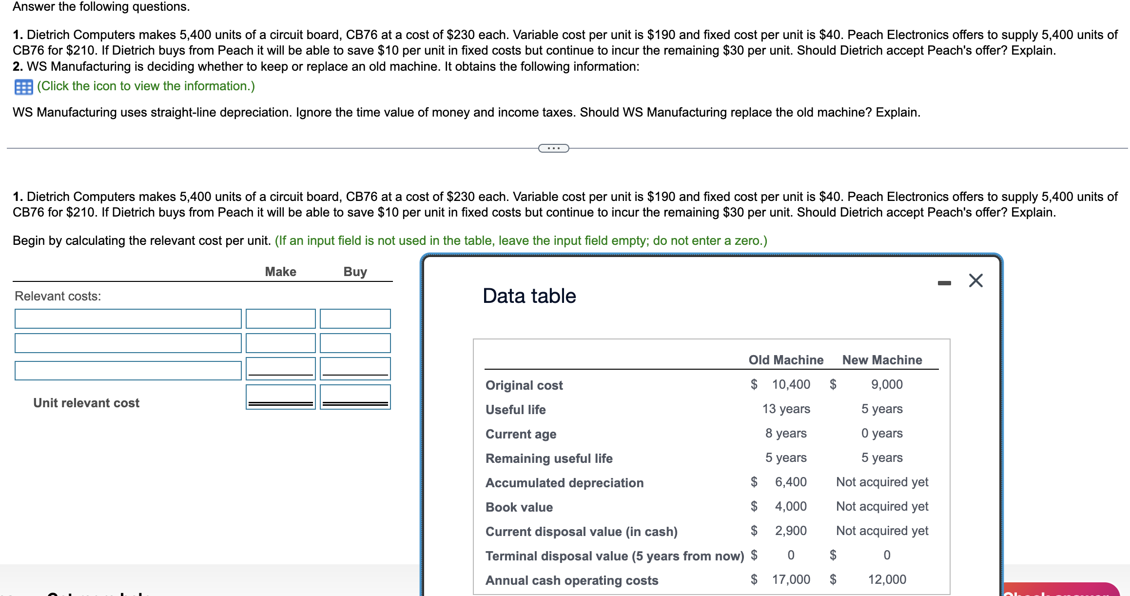 Answer the following questions.WS Manufacturing is | Chegg.com