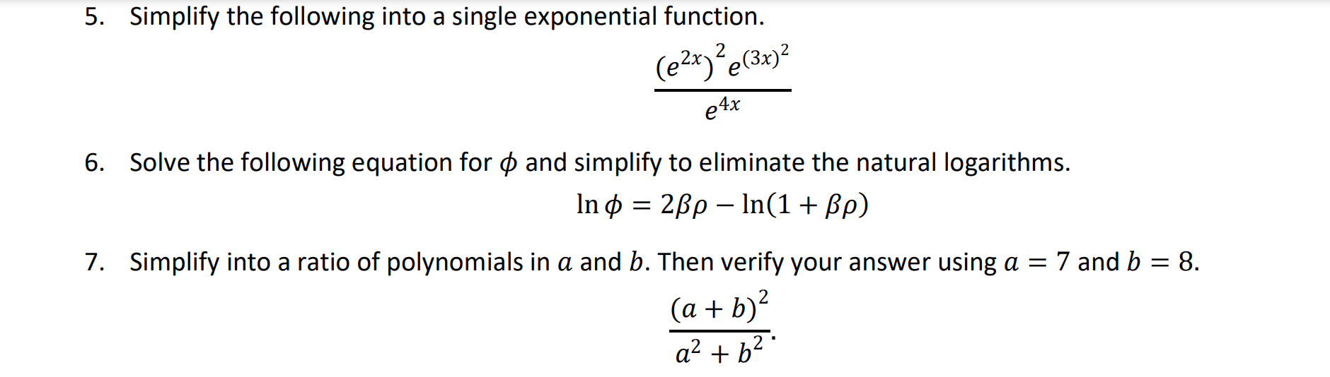 Solved 5. Simplify the following into a single exponential | Chegg.com
