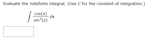 Solved Evaluate the indefinite integral. (Use C for the | Chegg.com