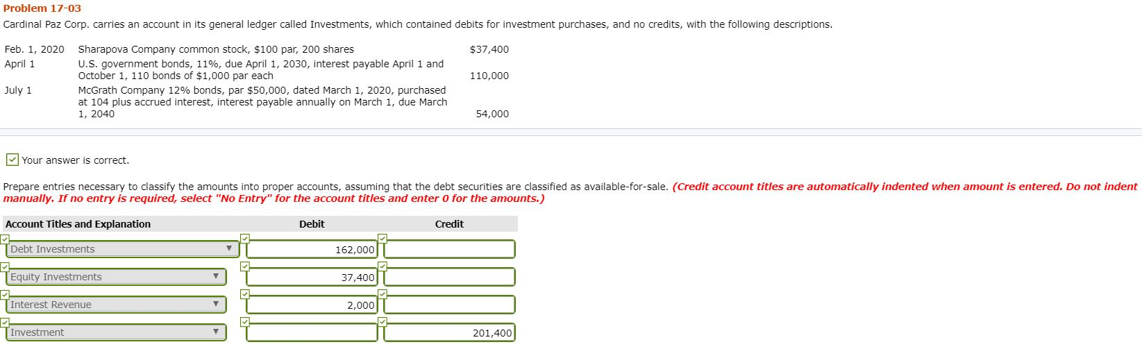 Solved Problem 17-03 Cardinal Paz Corp. carries an account | Chegg.com