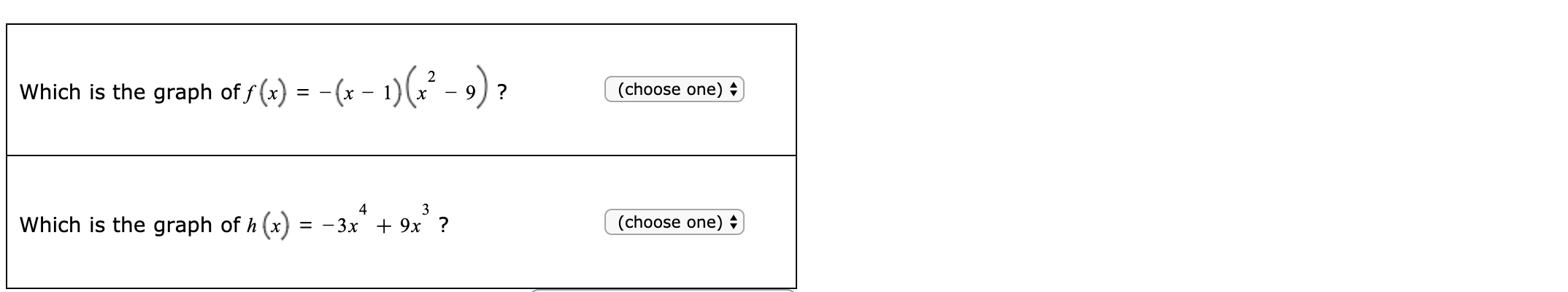 Solved Consider the following polynomial functions. f(x) | Chegg.com