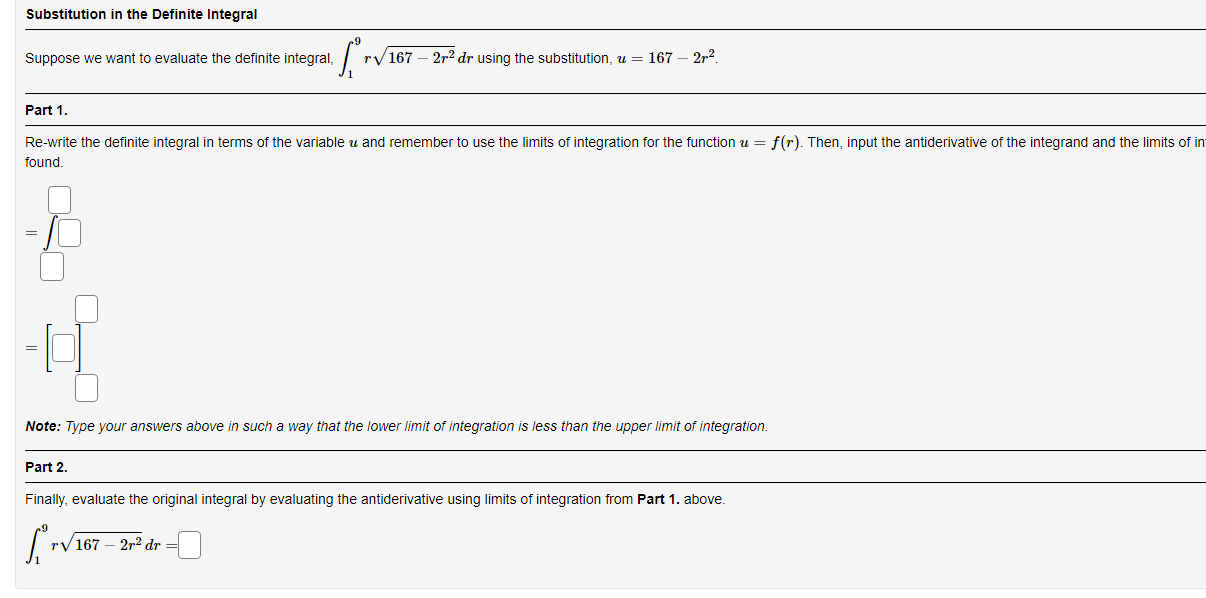 Solved Substitution in the Definite IntegralSuppose we want | Chegg.com