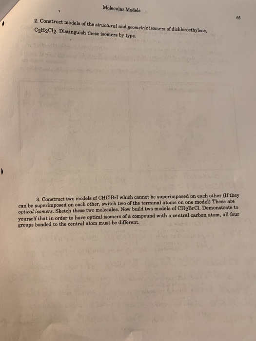 Solved Molecular Models 63 Part B. Isomers. 1. Construct | Chegg.com