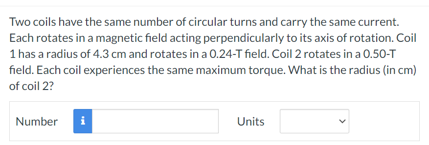 Solved Two coils have the same number of circular turns and | Chegg.com