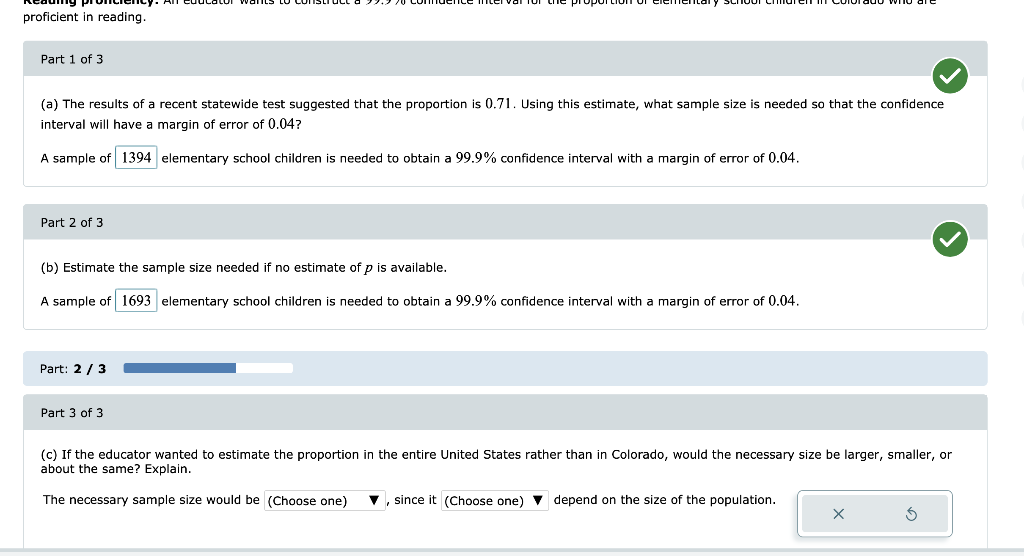 Solved proficient in reading. Part 1 of 3 (a) The results of | Chegg.com