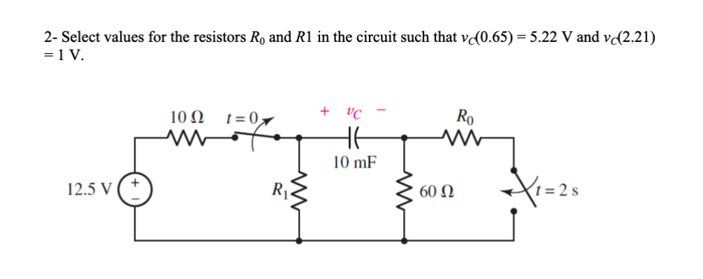 Solved 2- Select values for the resistors R0 and R1 in the | Chegg.com