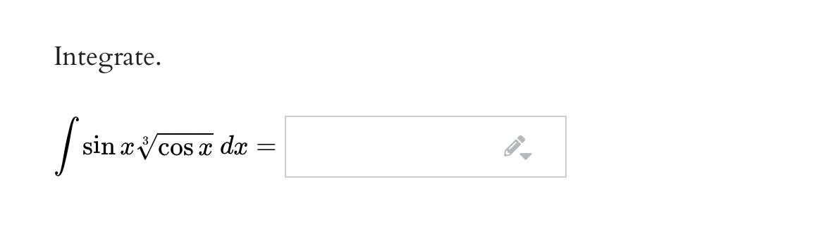 Solved Integrate. sin x cos x dx = | Chegg.com