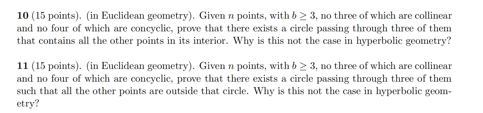 Solved 10 (15 points). (in Euclidean geometry). Given n | Chegg.com Solved 10 (15 points). (in Euclidean geometry). Given n | Chegg.com