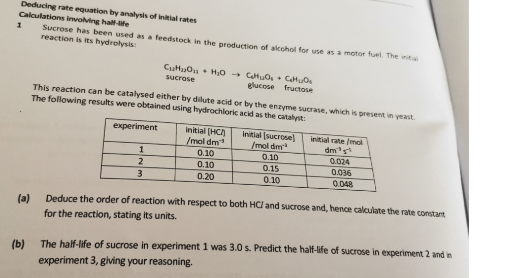 Solved Deducing rate equation by analysis of initial rates | Chegg.com