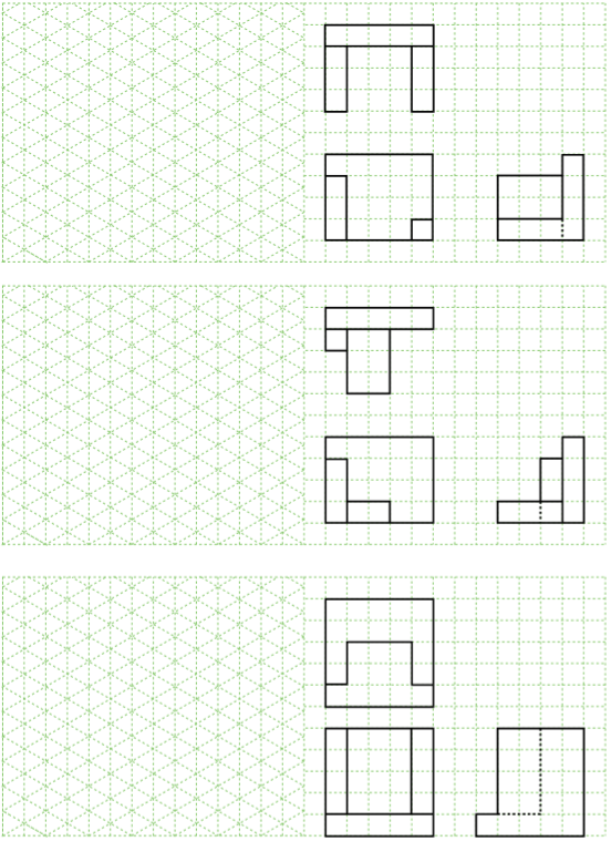 Solved Kindly sketch the isometric views of the three blocks | Chegg.com