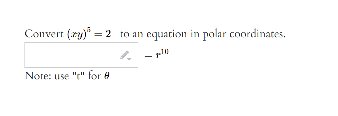 Solved Convert (xy)5=2 to an equation in polar coordinates. | Chegg.com