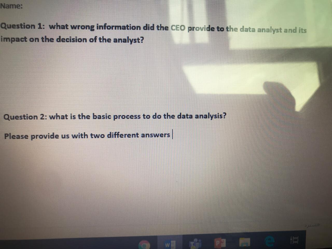 Solved Name: Question 1: what wrong information did the CEO | Chegg.com