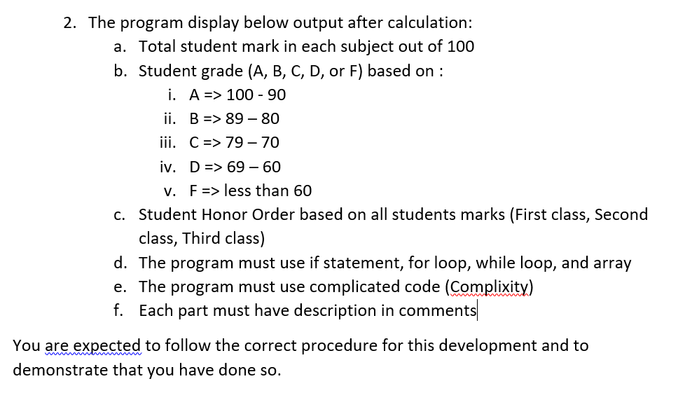 Solved Develop Onscreen Program Using C For School