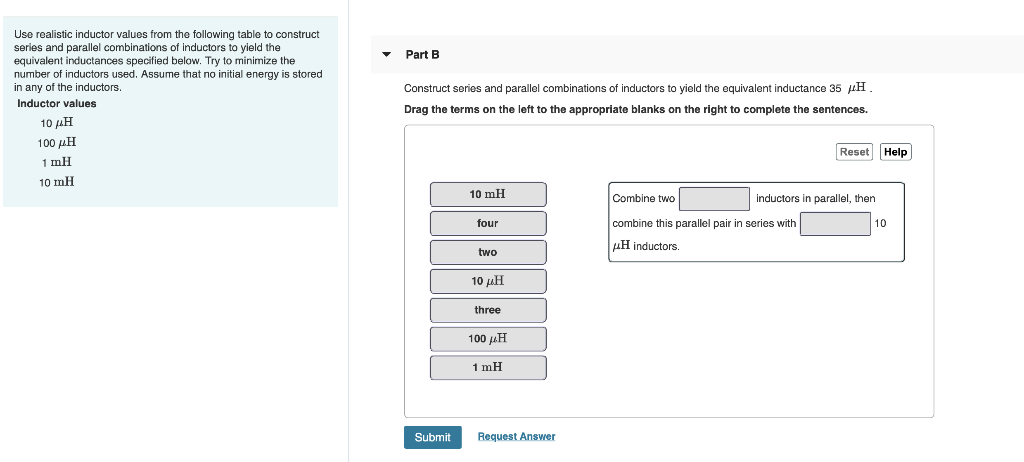 Solved Part B Use realistic inductor values from the | Chegg.com