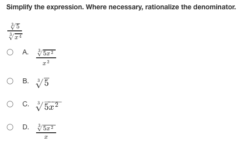 Solved Simplify the expression. Where necessary, rationalize | Chegg.com