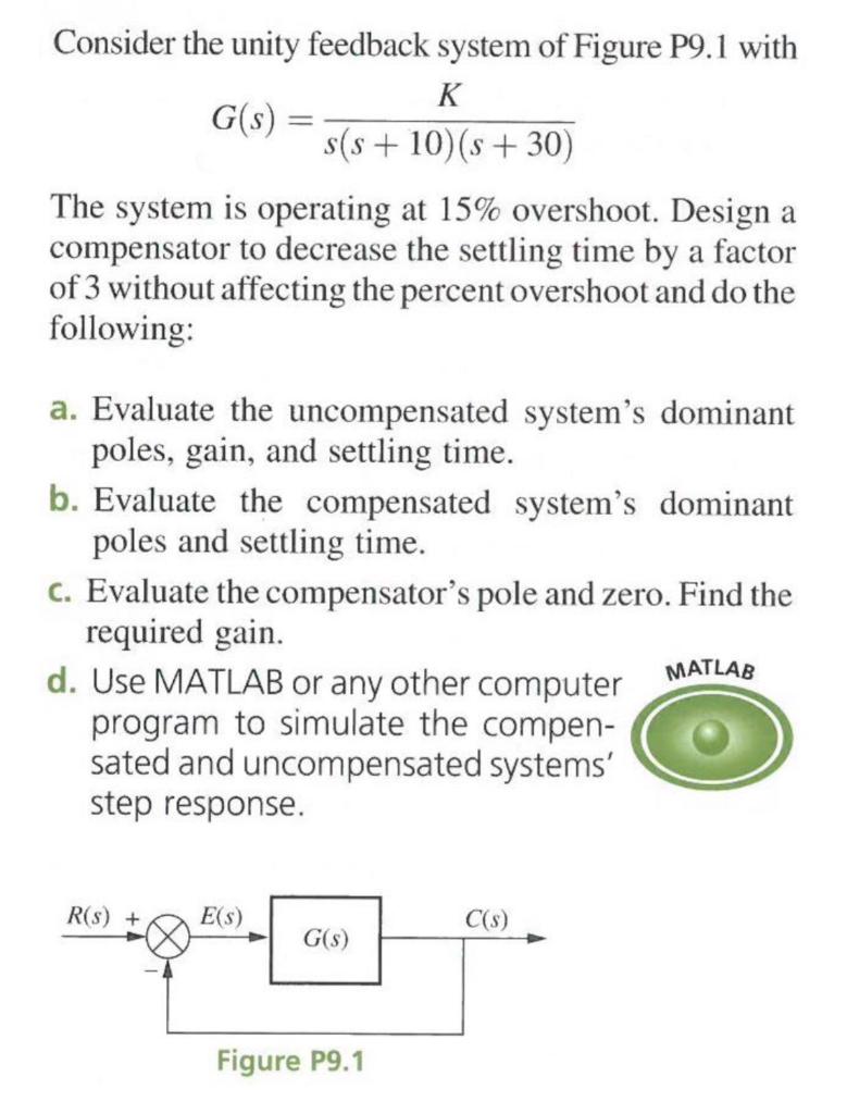 Consider the unity feedback system of Figure P9.1 | Chegg.com