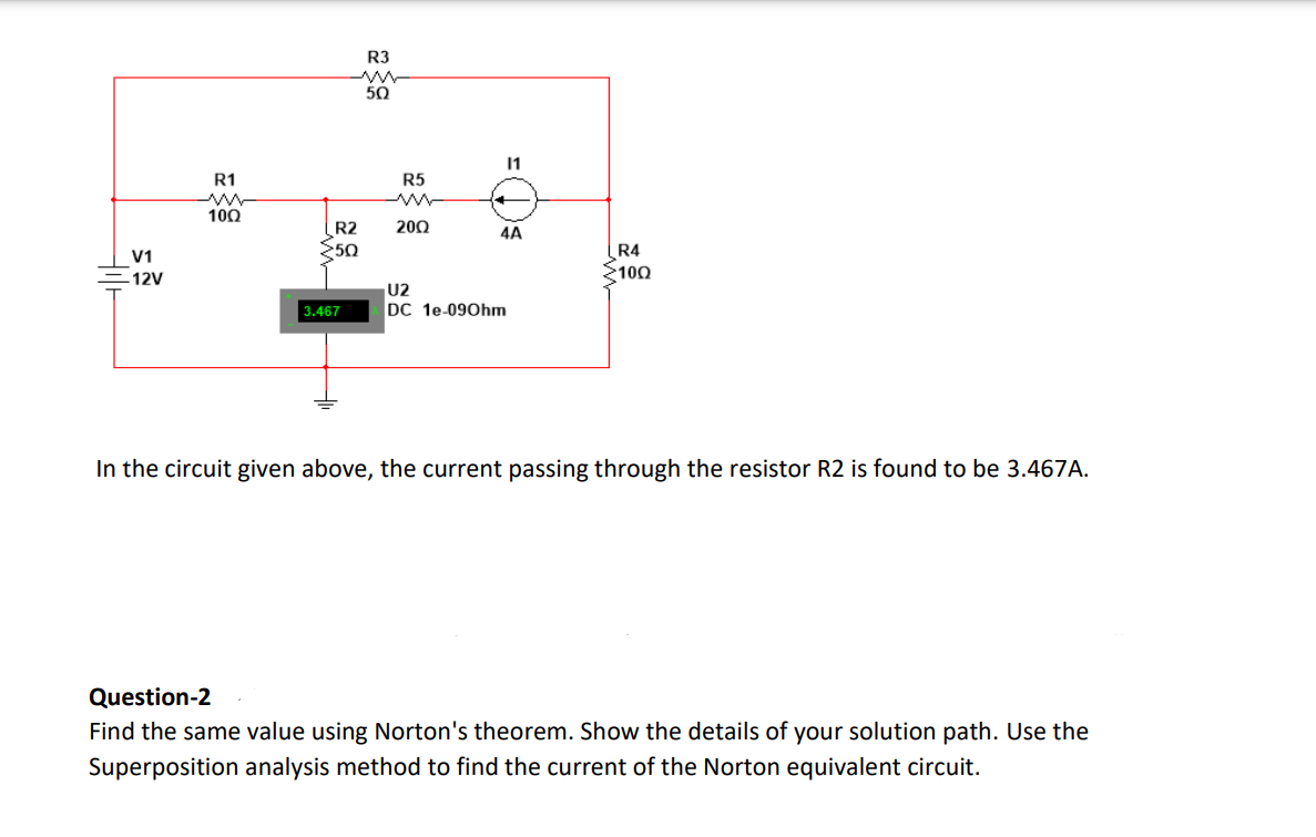Solved In the circuit given above, the current passing | Chegg.com
