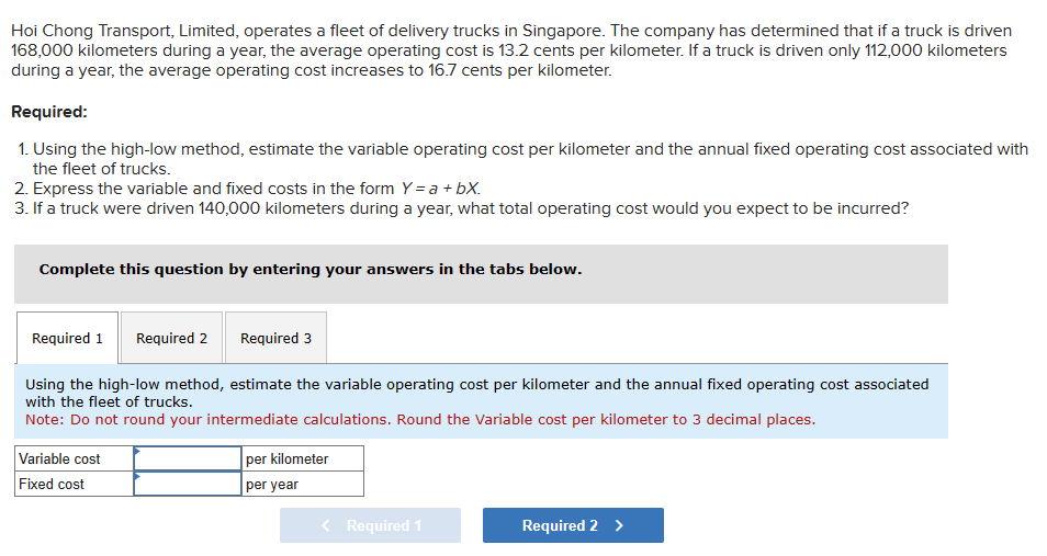 Solved Express the variable and fixed costs in the form | Chegg.com