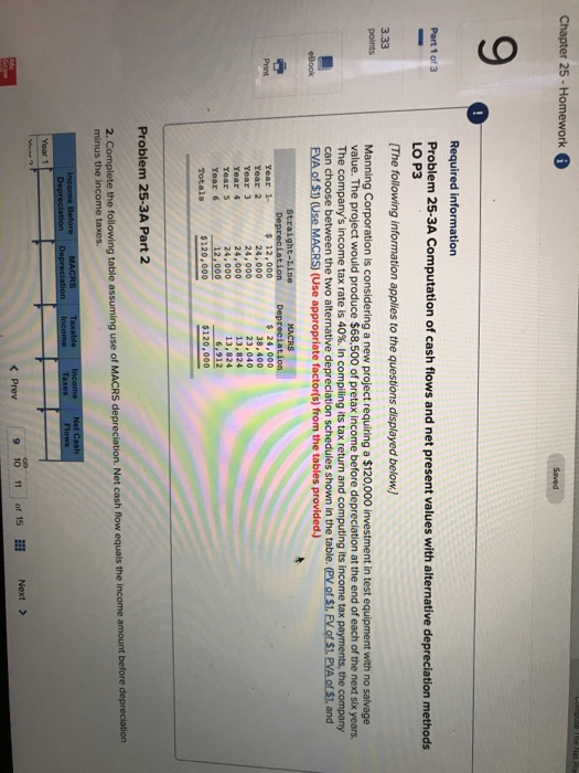 Solved Chapter 25-Homework 6 9 Required information Part 1 | Chegg.com