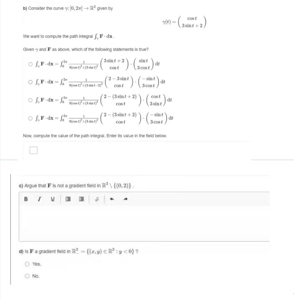 Solved Consider the vector field F:R2 \ {(0,2))} + R2, given | Chegg.com