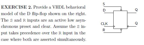 Solved EXERCISE 2. Provide a VHDL behavioral model of the D | Chegg.com