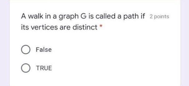 Solved A walk in a graph G is called a path if 2 points its | Chegg.com