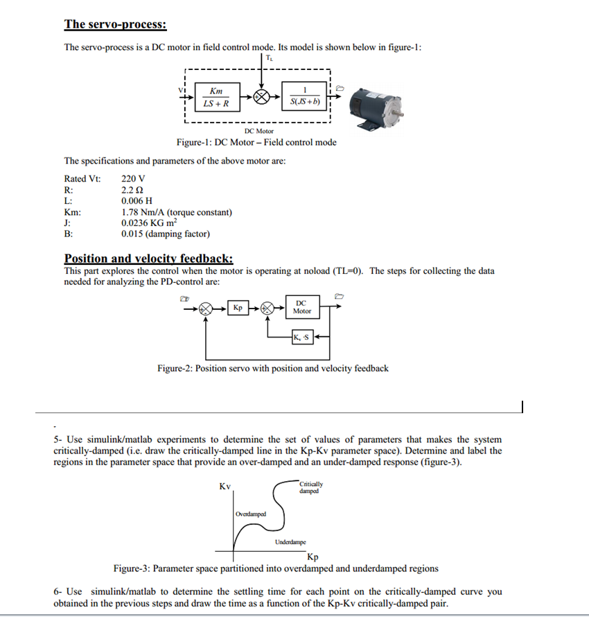 Solved The servo-process: The servo-process is a DC motor in | Chegg.com