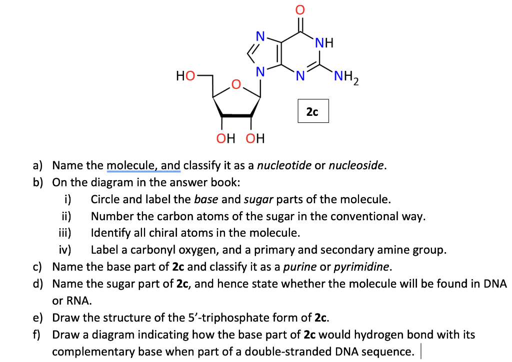 Solved HO NH 2c NH₂ OH OH a) Name the molecule, and classify | Chegg.com