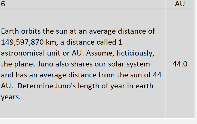 Solved Au Earth Orbits The Sun At An Average Distance Of