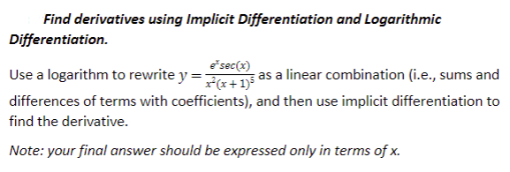 Solved Find derivatives using Implicit Differentiation and | Chegg.com