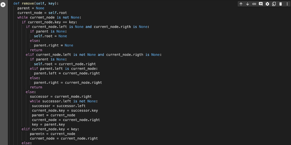 Solved else: parent = current_node current_node = | Chegg.com