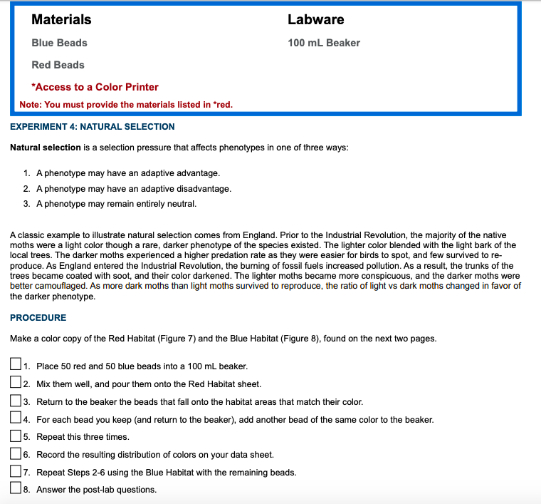 Materials Labware Blue Beads 100 mL Beaker Red Beads | Chegg.com