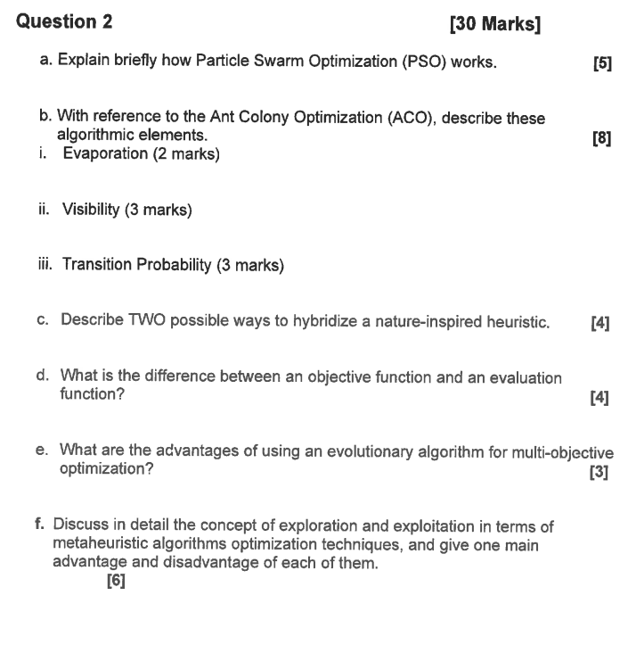 Question 2 [30 Marks] a. Explain briefly how Particle | Chegg.com