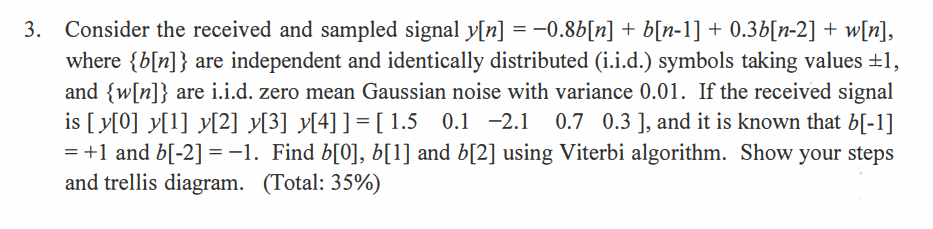 Solved Consider the received and sampled signal | Chegg.com