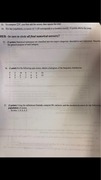 Solved 33. To compute EX2, you first add the scores, then | Chegg.com