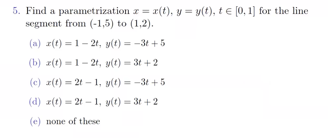 Solved Find a parametrization of x=x(t), y=y(t), tE [0,1] | Chegg.com