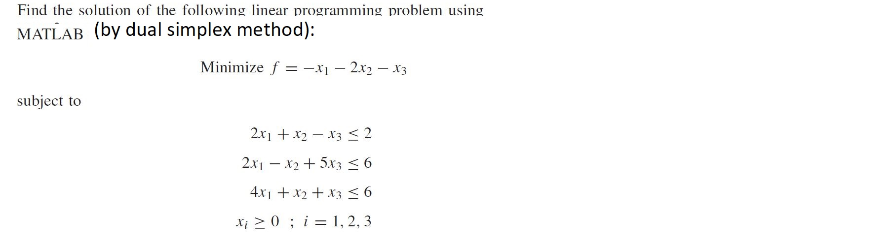 Find the solution of the following linear programming | Chegg.com