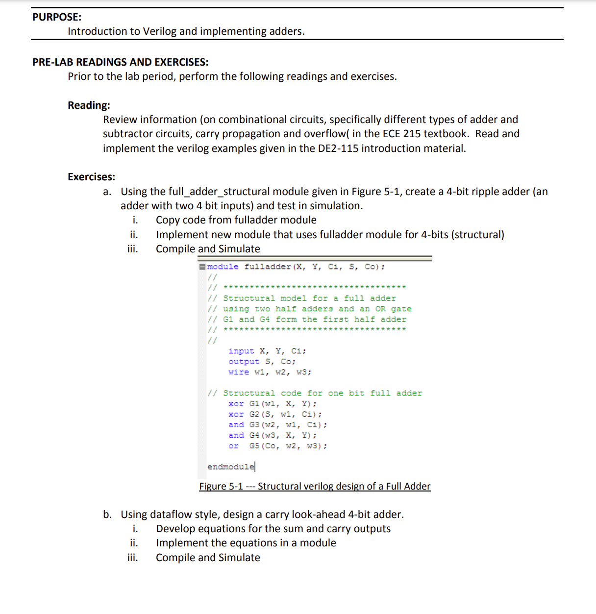 Solved Exercises: a. Using the full_adder_structural module | Chegg.com