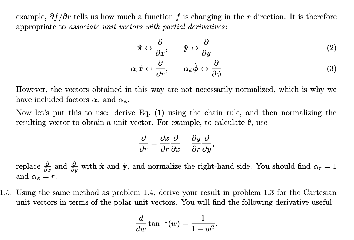 Solved Part 1: Vectors as derivatives As a warm-up, we will | Chegg.com