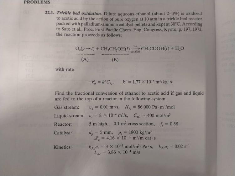 From Octave Levenspiel Chemical Reaction Kinetics | Chegg.com