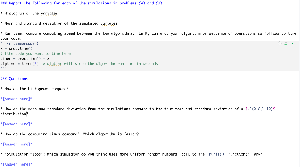 ## Task 2: Simulating negative binomial distributions | Chegg.com