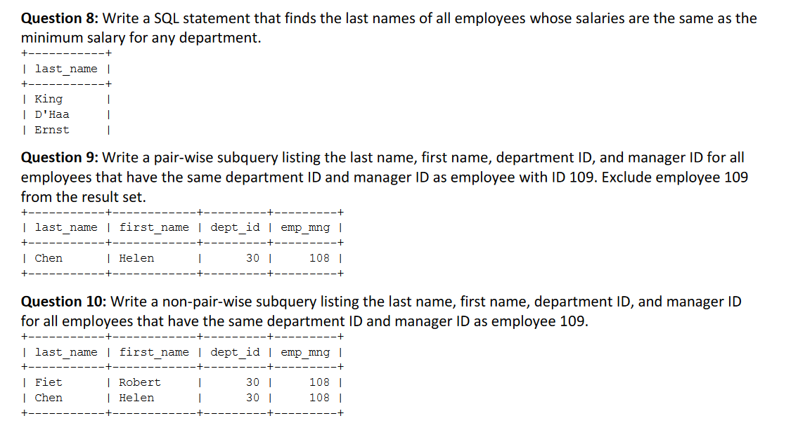 Solved employees(emp_id, first_name, last_name, ssn, | Chegg.com