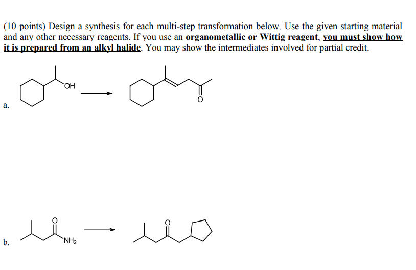 Solved (10 points) Design a synthesis for each multi-step | Chegg.com