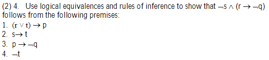 Solved (2)3. Apply a series of logical equivalences and/or | Chegg.com