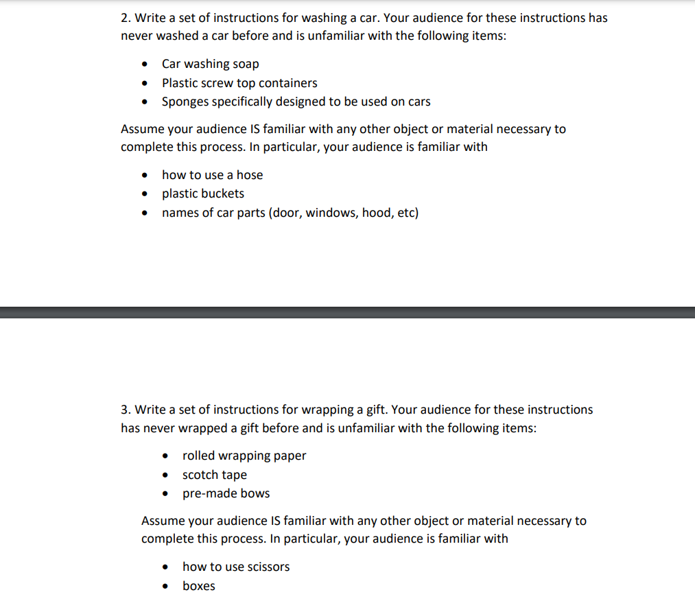 Solved Instruction Assignment Intro: Writing instructions is | Chegg.com