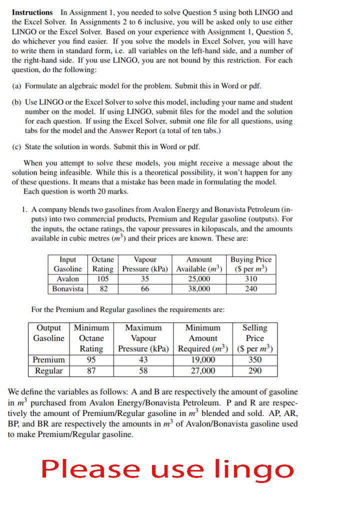 Solved Instructions In Assignment 1. you needed to solve | Chegg.com