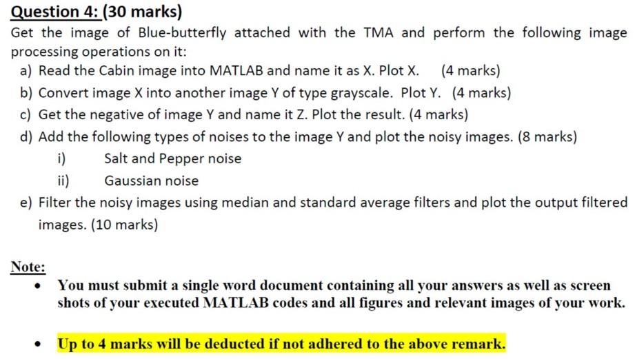 Solved Question 4: (30 marks) Get the image of | Chegg.com