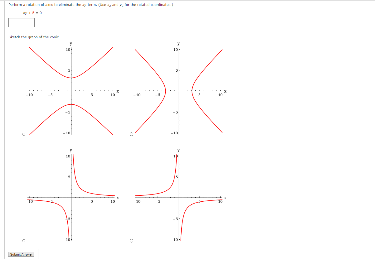 Solved Perform a rotation of axes to eliminate the xy-term. | Chegg.com