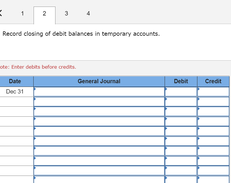 Solved he following list includes temporary accounts from | Chegg.com